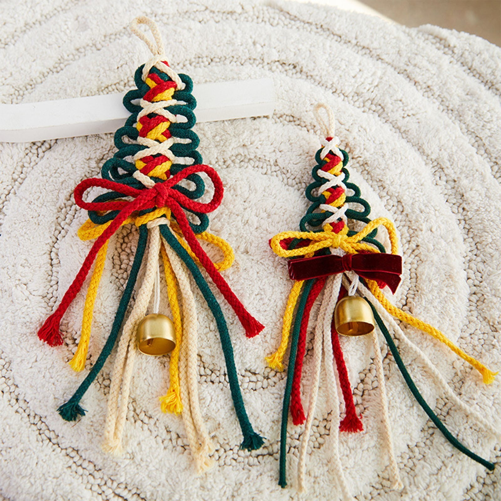 Christmas Tree Ornament | Flax Woven Hanging Decoration | Multicolor ...