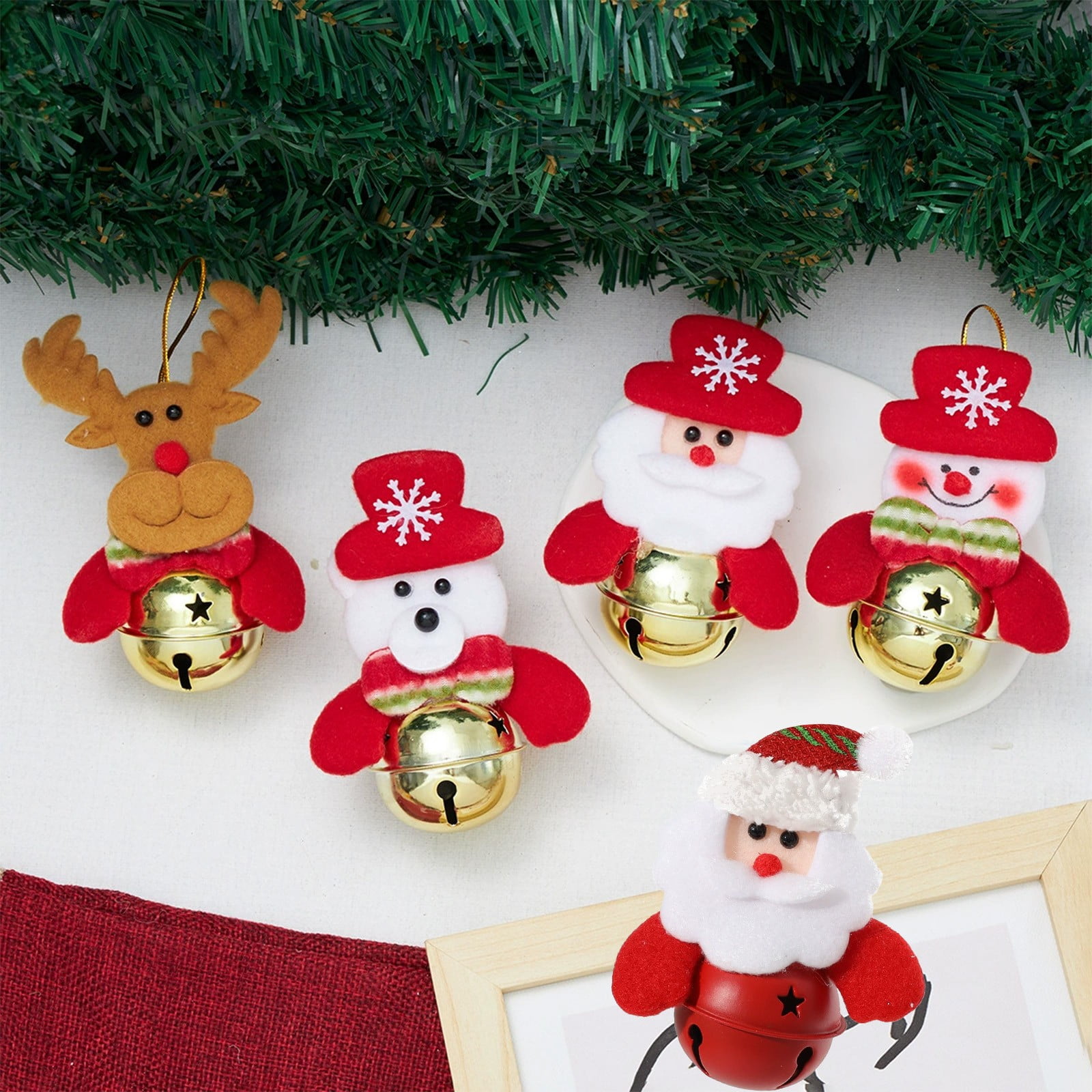 Christmas Tree Ornament Old Man Doll with Jingle Bells | Multicolor ...