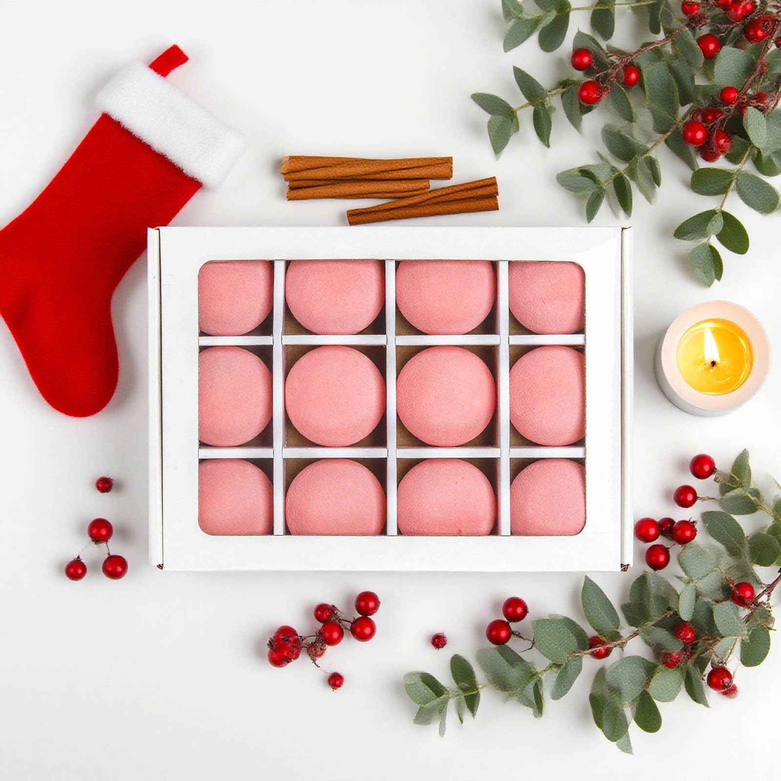 Christmas Tree Ornaments, 12PCS Light Pink Velvet Texture Ball Set ...