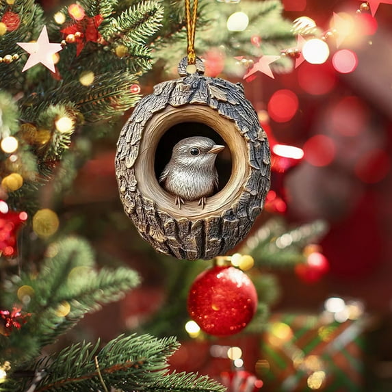 Christmas Tree Ornaments 2D Flat Acrylic Hanging Animals Decoration ...