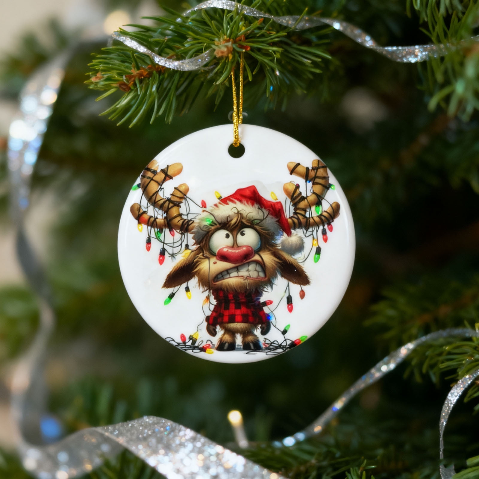 Christmas Tree Ornaments Forest Animals Decorations Set of 2 Acrylic ...