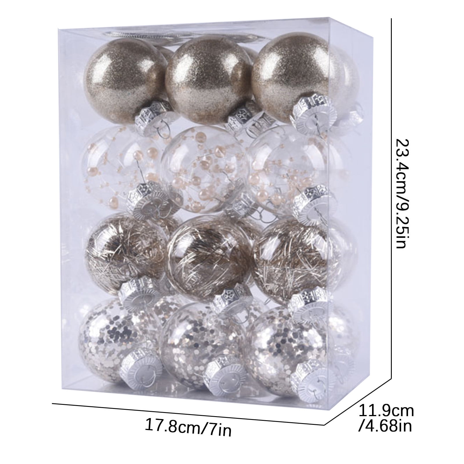 Christmas Tree Ornaments, Holiday Decorations, 24PCS Plastic Hanging ...