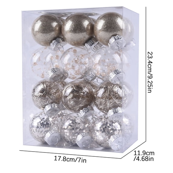 Christmas Tree Ornaments, Holiday Decorations, 24PCS Plastic Hanging ...