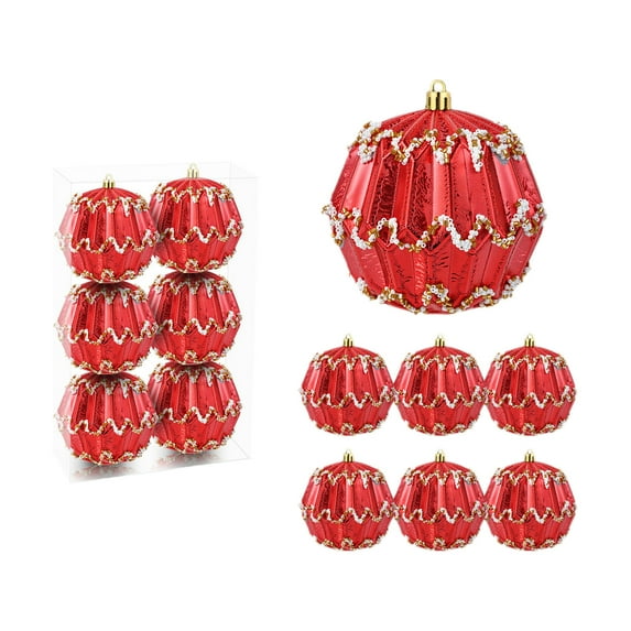 Christmas Tree Ornaments Set, 3.94in Ball Farmhouse Ball Hanging Ornaments Set for Christmas ...