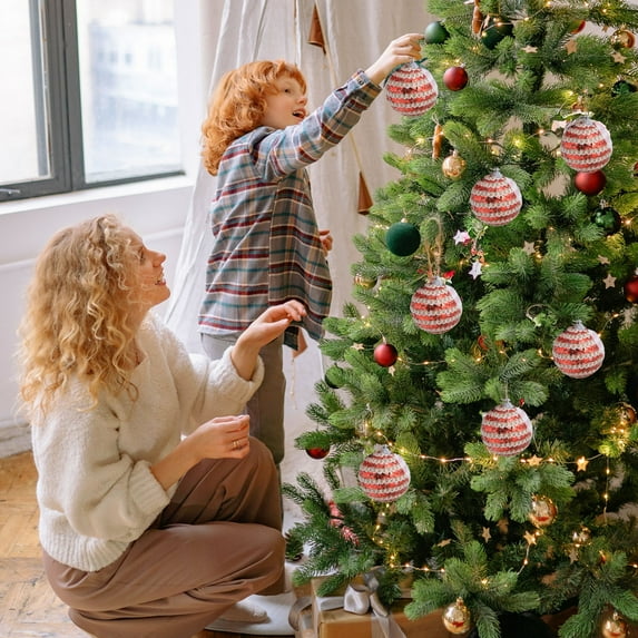 Christmas Tree Ornaments Set - 3pc Christmas Balls Gift Box Set ...