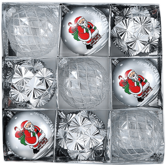 Christmas Tree Ornaments Set 9 Pcs 8Cm Christmas Ball Decorations For ...