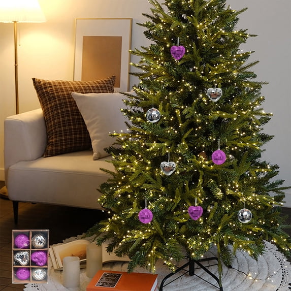 Christmas Tree Ornaments Set with Mirror Balls, Hanging Balls Decor for ...