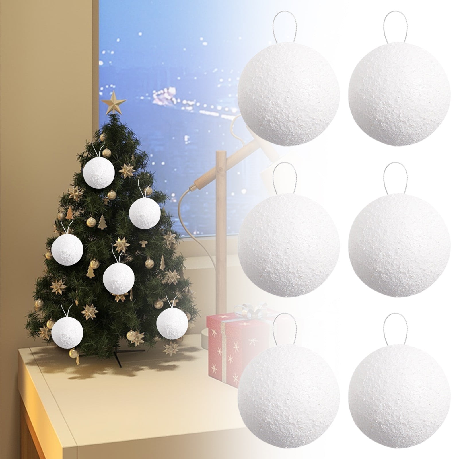 Christmas Tree Ornaments Snowballs Pure White For Wedding Ceiling ...