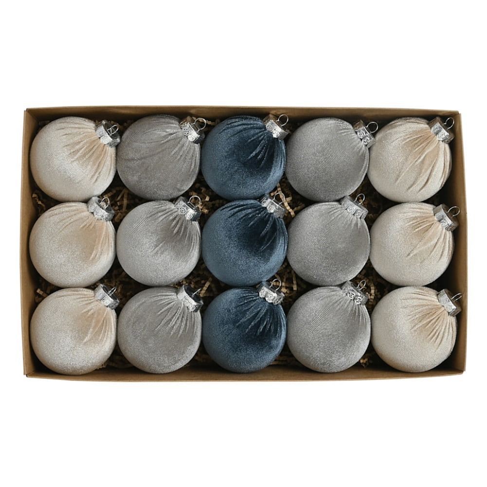 Christmas Tree Ornaments Velvet Balls, 15pcs 3.15 inch Shatterproof ...