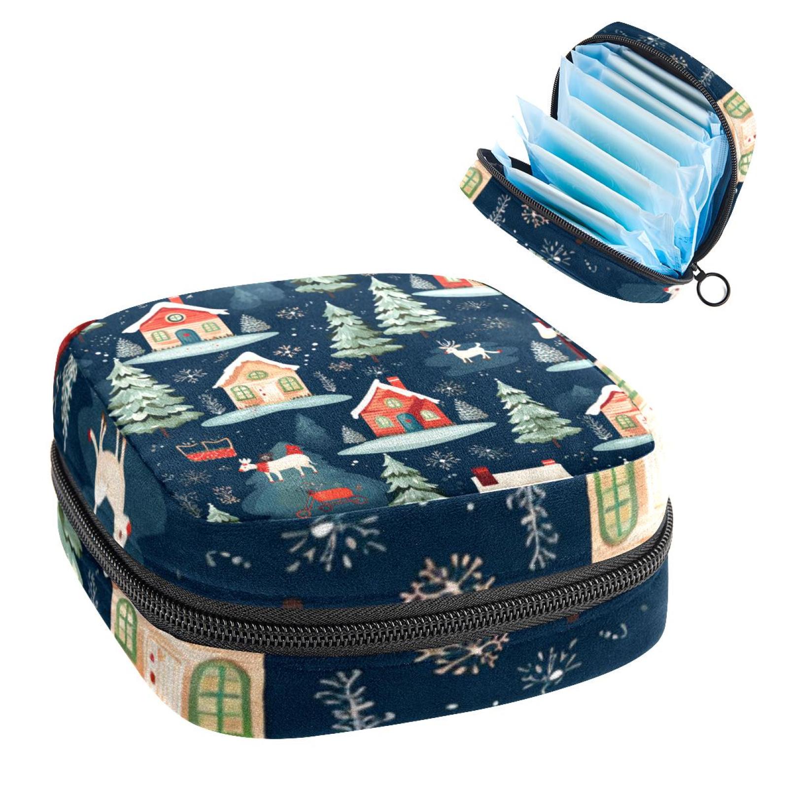 Christmas Tree Pad Bag Storage Organizer Pouch for Menstrual Hygiene ...