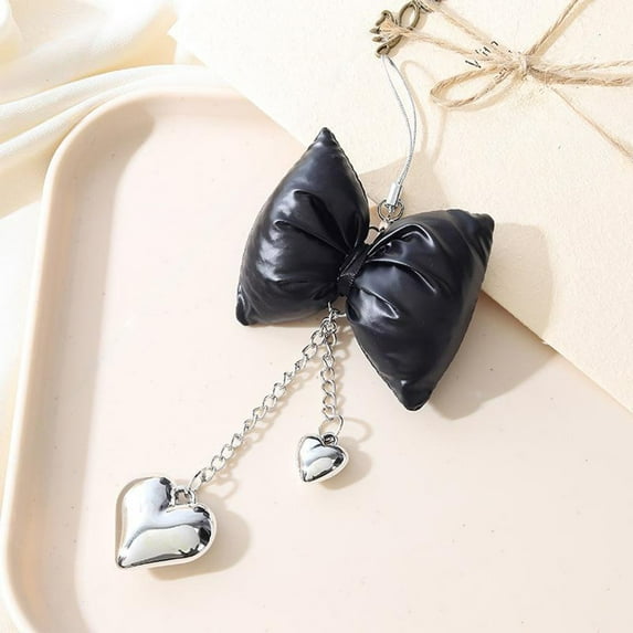 Christmas Tree Padded Leather Bow Pendant Metal Pendant Decoration ...