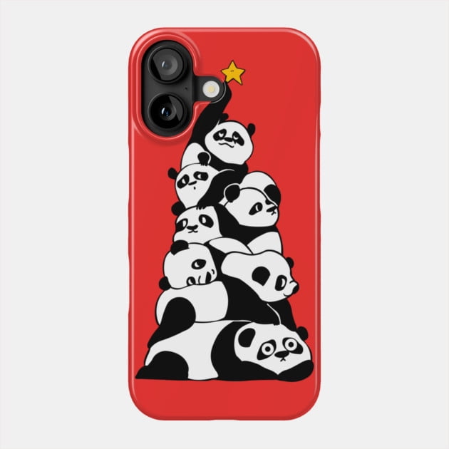 Christmas Tree Pandas Cute Holiday Animal Phone Case for Apple iPhone ...