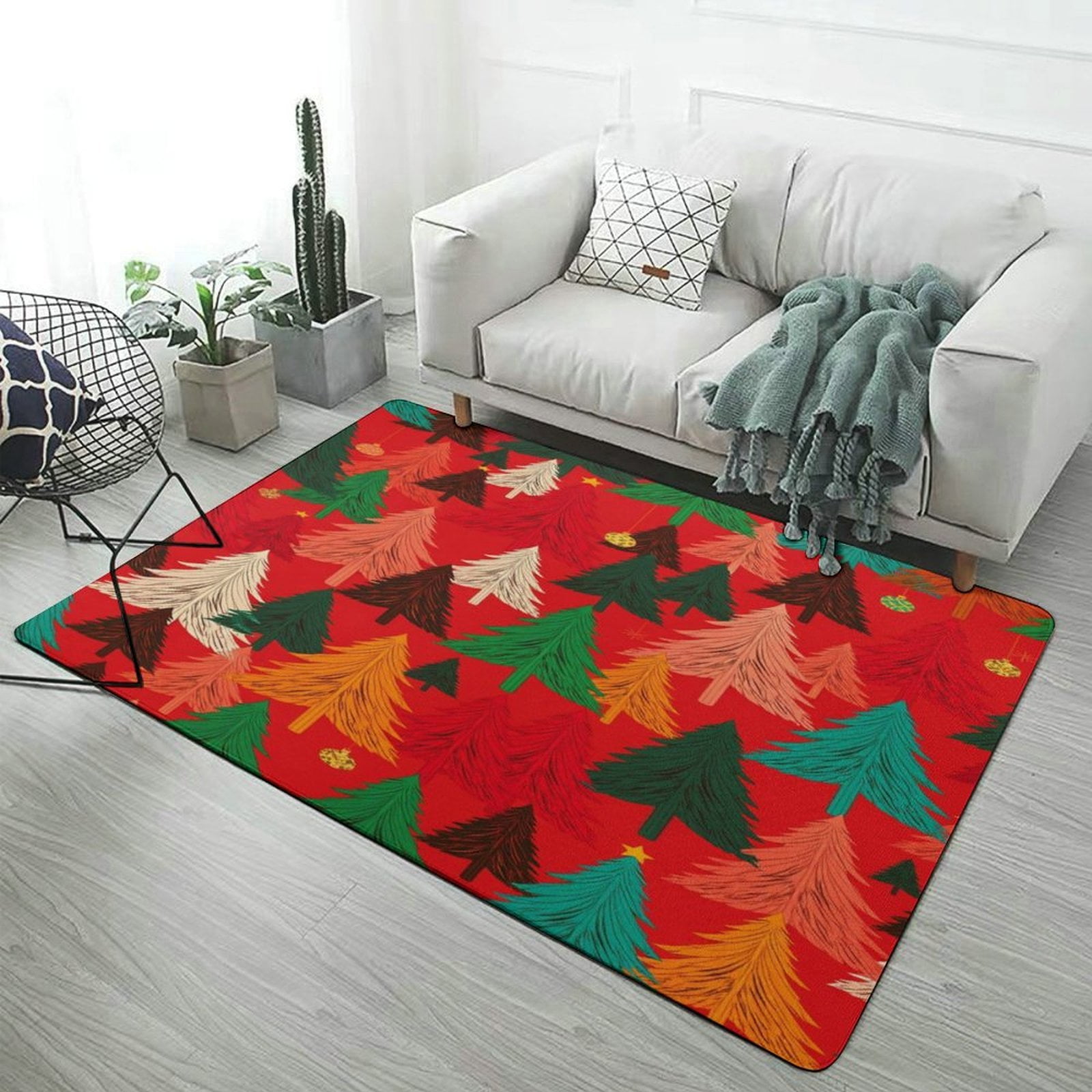 Christmas Tree Pattern Carpet Large Size Living Room American Style ...