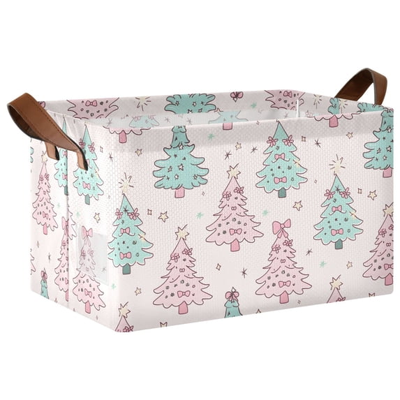 Christmas Tree Pattern Collapsible Storage Bin Open Home Shelf Basket ...