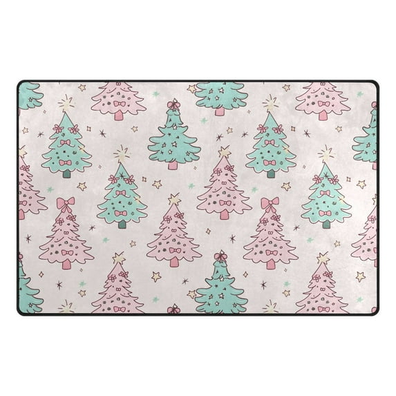 Christmas Tree Pattern Memory Foam Area Rug 31"x20" Non Slip, Absorbent ...