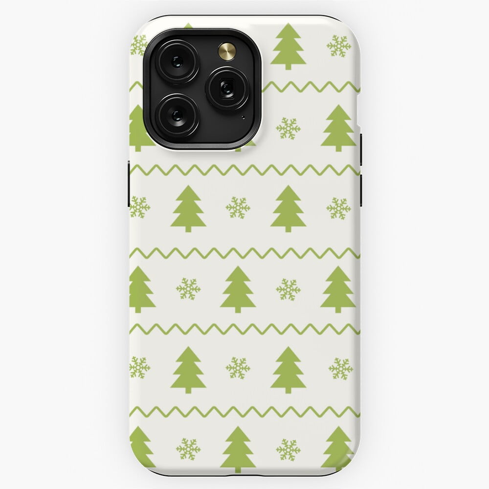 Christmas Tree Pattern Minimal Holiday Art iPhone Case 17 to 11 Pro Max ...
