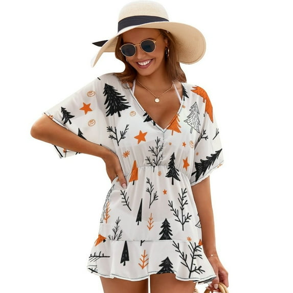 Christmas Tree Pattern Seamless Design Women's Luxury Party Dress ...