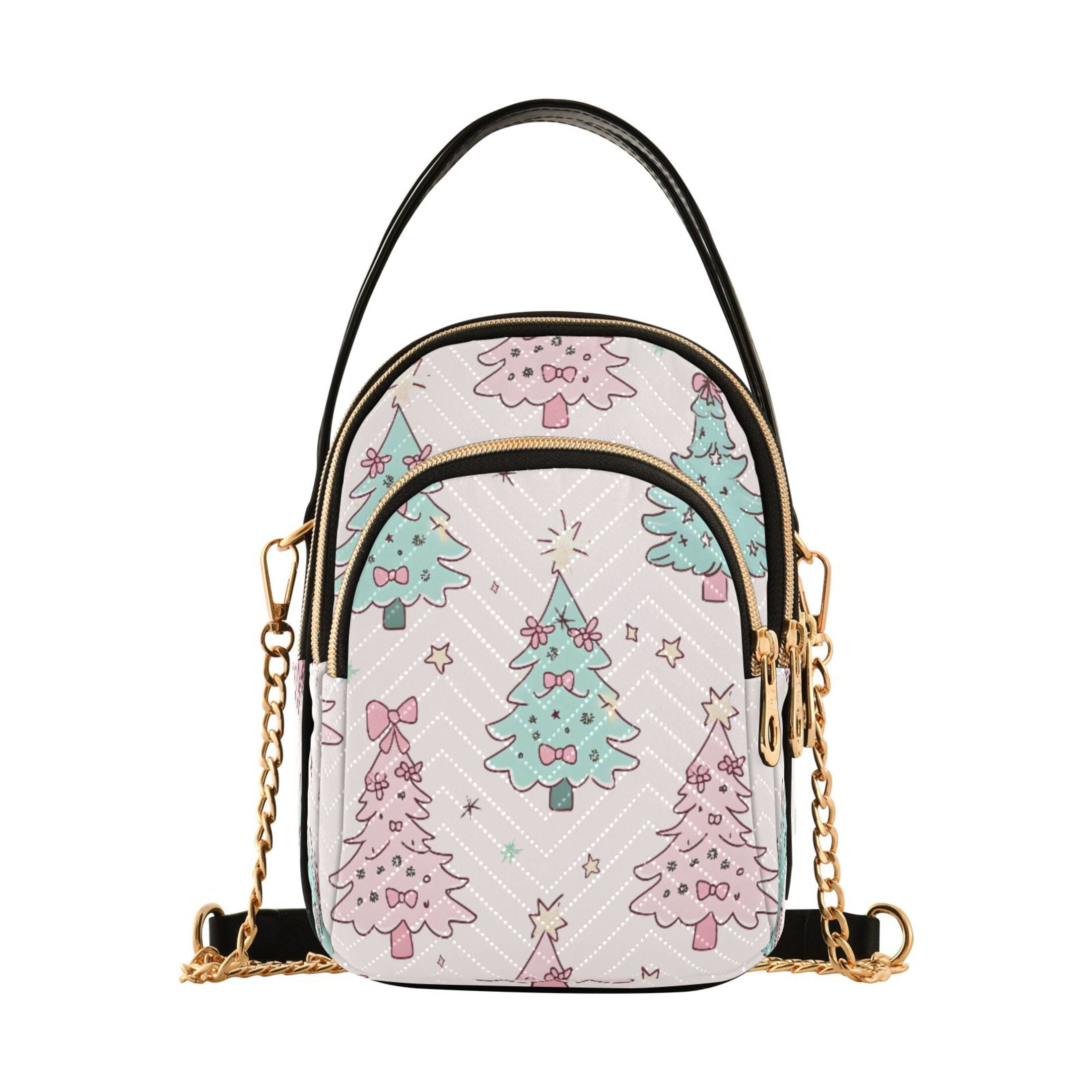 Christmas Tree Pattern Women's Crossbody Handbags Leather Crossbody ...