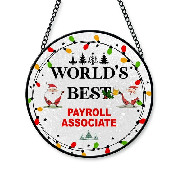 Christmas Tree, Payroll Associate Stained Glass Window Hanging ...