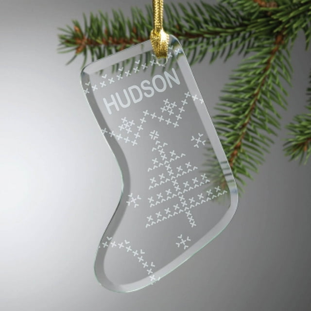 Christmas Tree Personalized Glass Stocking Ornament - Walmart.com