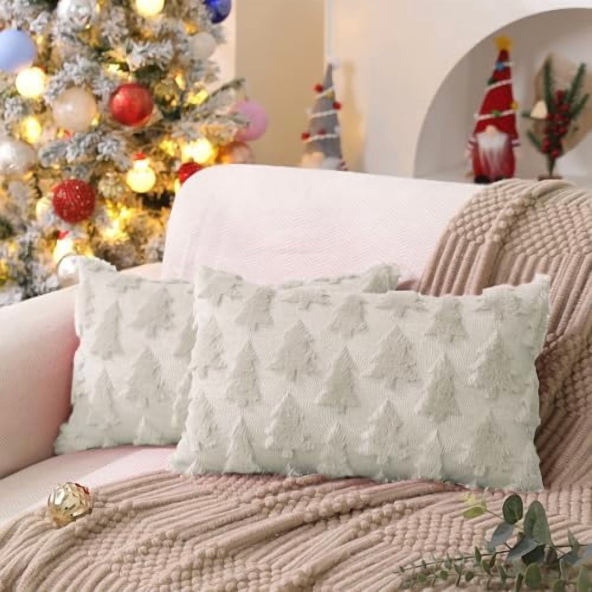 Christmas Tree Pillow Covers 12x20 inch Set of 2 Christmas Decoration ...