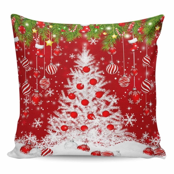 Christmas Tree Pillow Covers 16x16 Inch Decorative Throw Pillow Cover ...
