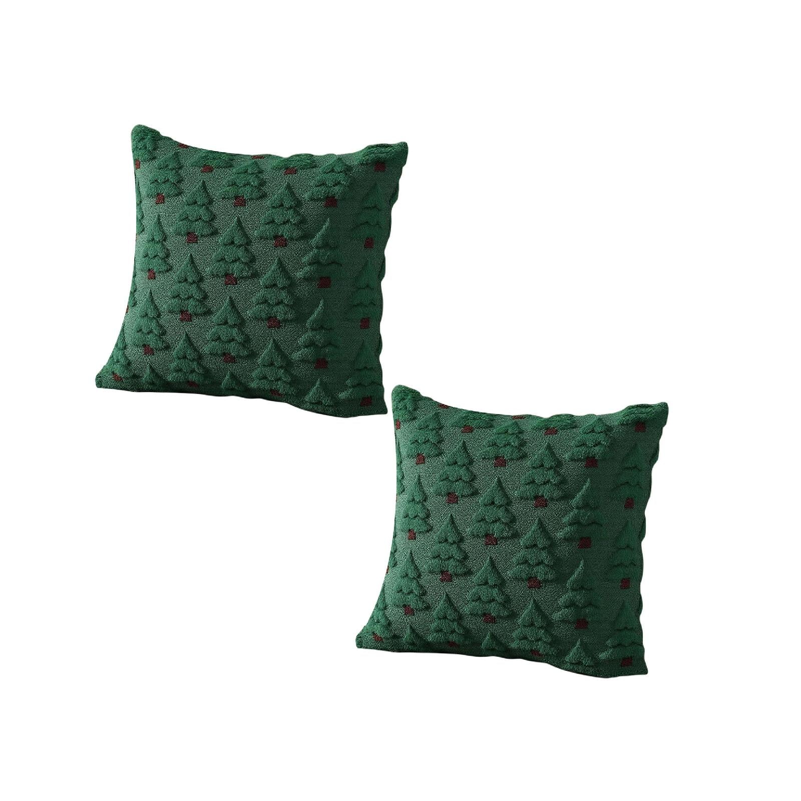 Christmas Tree Pillow Covers 18x18 Set of 2 - Plush Throw Pillow Covers ...