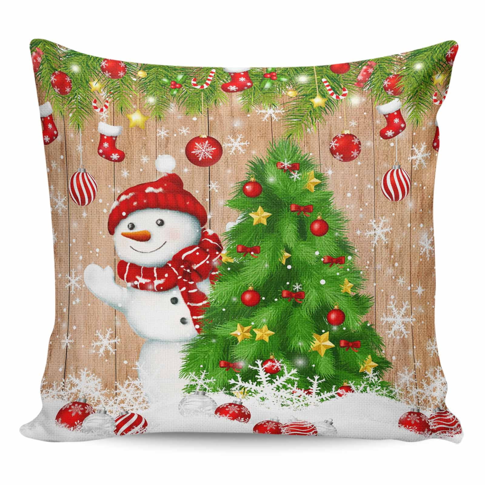 Christmas Tree Pillow Covers 20x20 Inch Decorative Throw Pillow Cover ...
