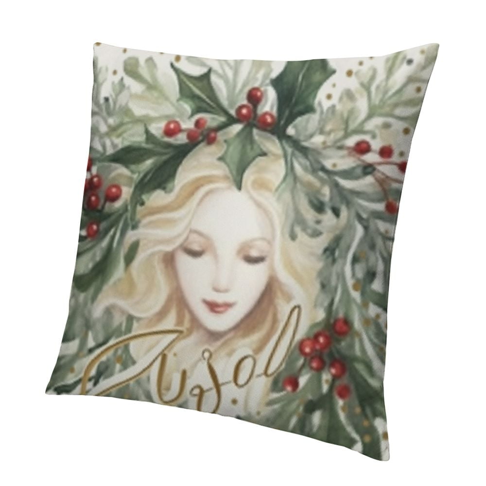 Christmas Tree Pine Throw Pillow Covers Green Pine Tree Snowflake Xmas ...
