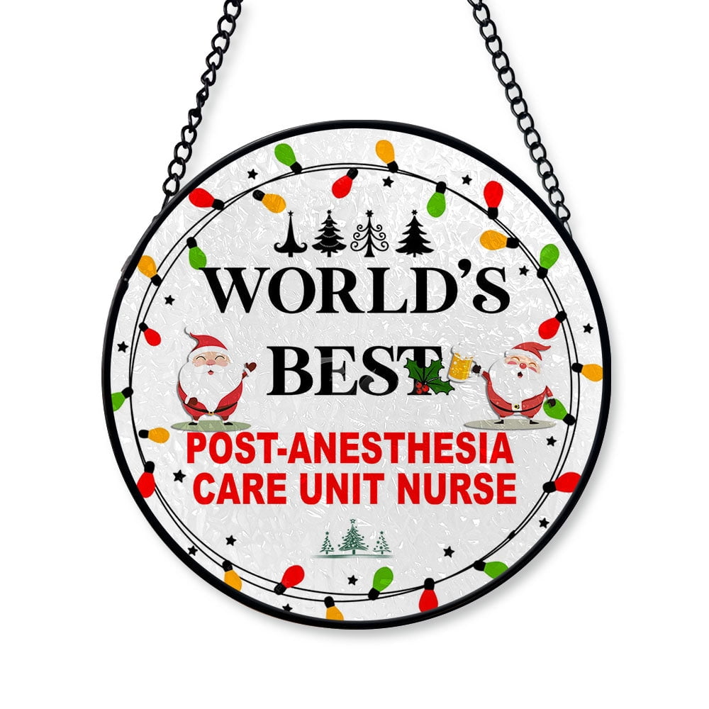 Christmas Tree, Post-Anesthesia Care Unit Nurse Stained Glass Window ...