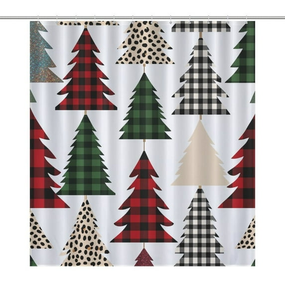 Christmas Tree Printing Shower Curtain Bathroom Curtains Waterproof ...