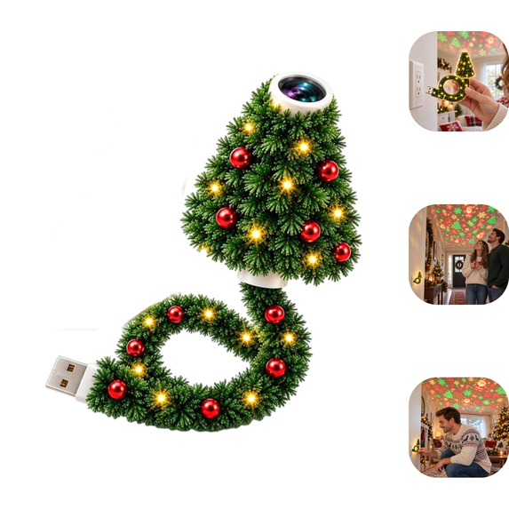Christmas Tree Projector Light, Plug and Play HD USB Xmas Tree ...