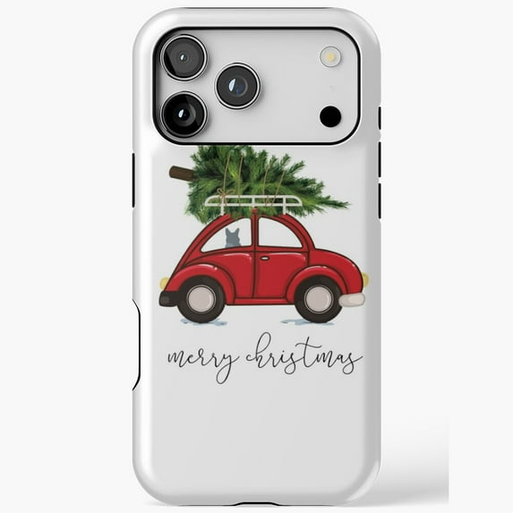 Christmas Tree Red Car Corgi Dog Art Case for iPhone 11 12 13 14 15 16 ...