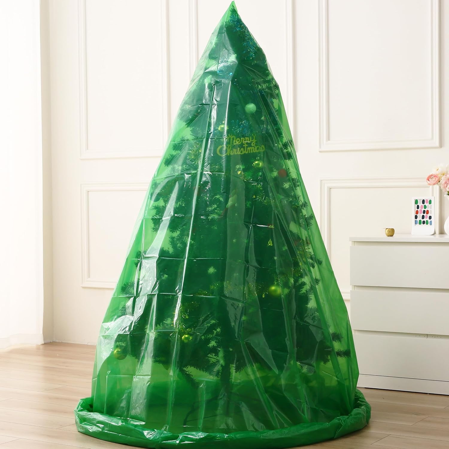 Christmas Tree Removal Bag, Green 6ft Width x 9ft Tall Christmas Tree ...