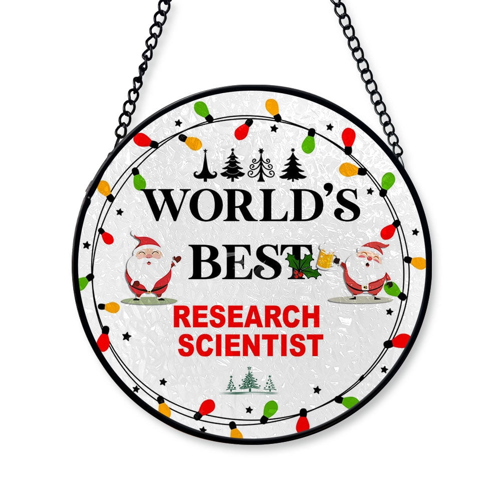 Christmas Tree, Research Scientist Stained Glass Window Hanging ...