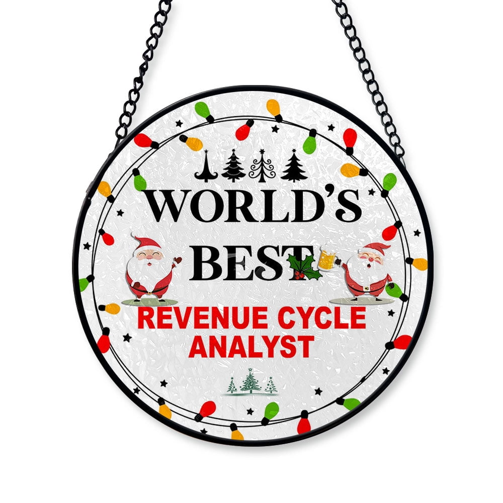 Christmas Tree, Revenue Cycle Analyst Stained Glass Window Hanging ...
