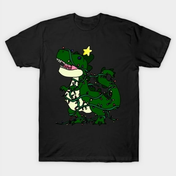 Christmas Tree Rex Funny Dinosaur Holiday Pun Design, H40534 T-Shirt ...