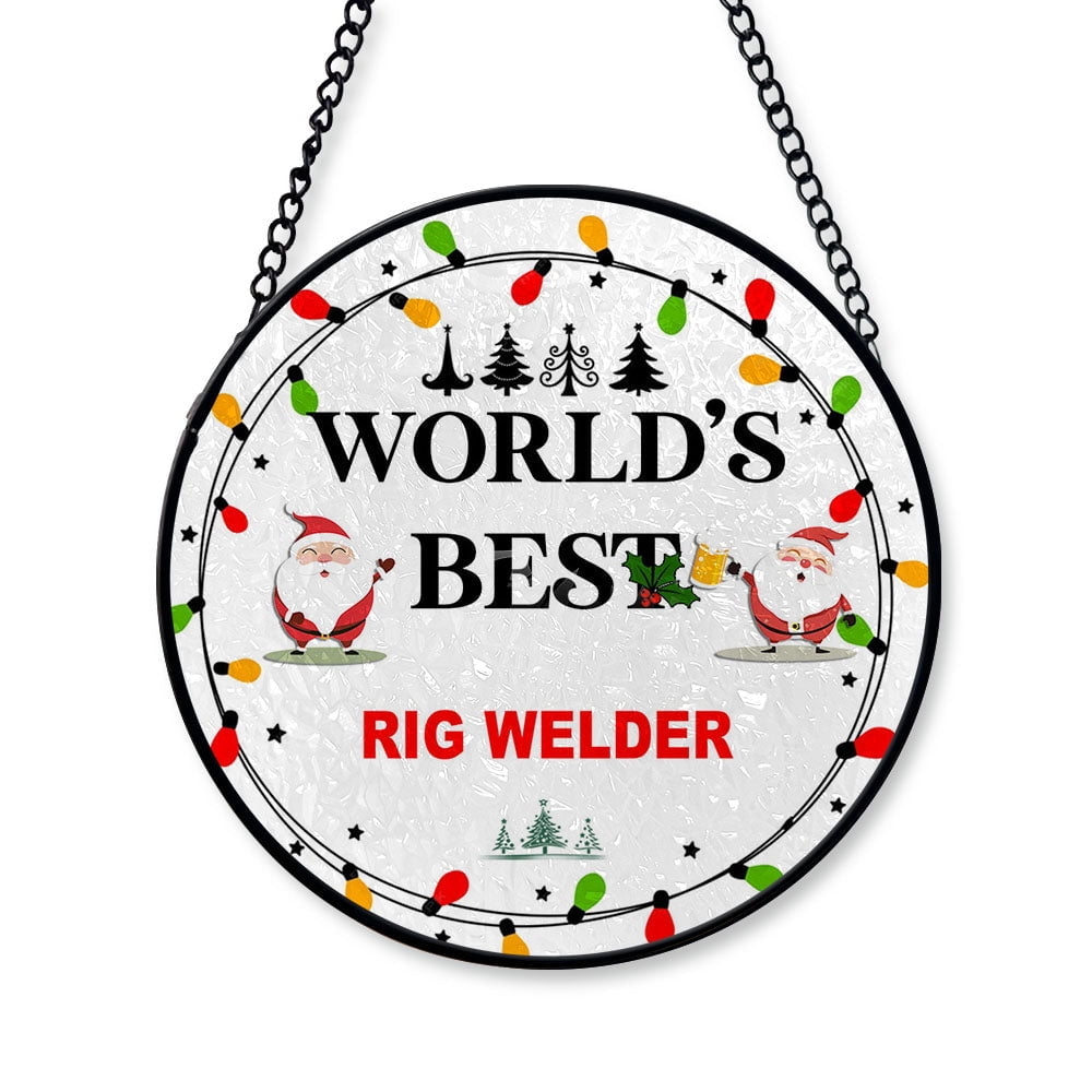 Christmas Tree, Rig Welder Stained Glass Window Hanging Christmas 2025 ...