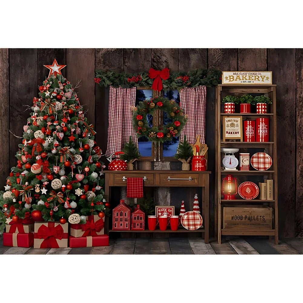 Christmas Tree Room Interior Photography Backgrounds Baby Holiday Party ...