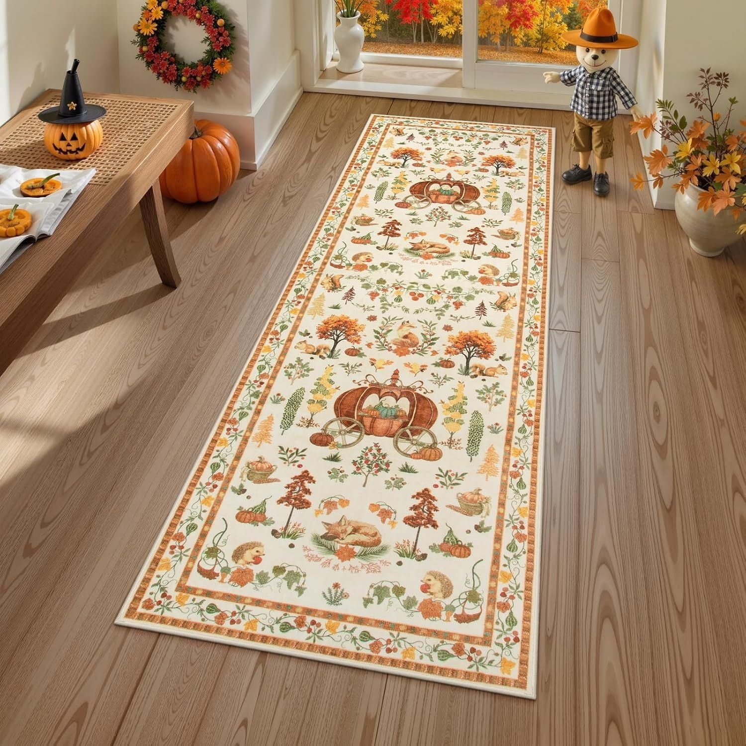 Christmas Tree Santa Claus Runners for Hallways, Kitchen, Rugs Non Slip ...