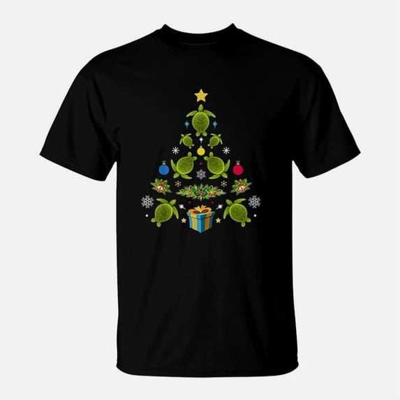 Christmas Tree Sea Turtle Ornaments Gift Sea Turtle Hawaiian TShirt ...