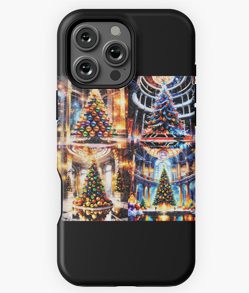 Christmas Tree Seasons Greetings Xmas Phone Case for iPhone 16 15 14 13 ...