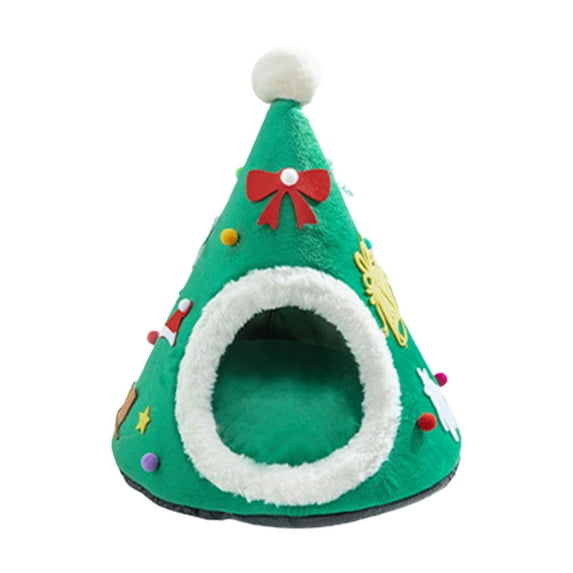 Christmas Tree Shape Cave Bed Tent for Indoor Small to Large Cats ...
