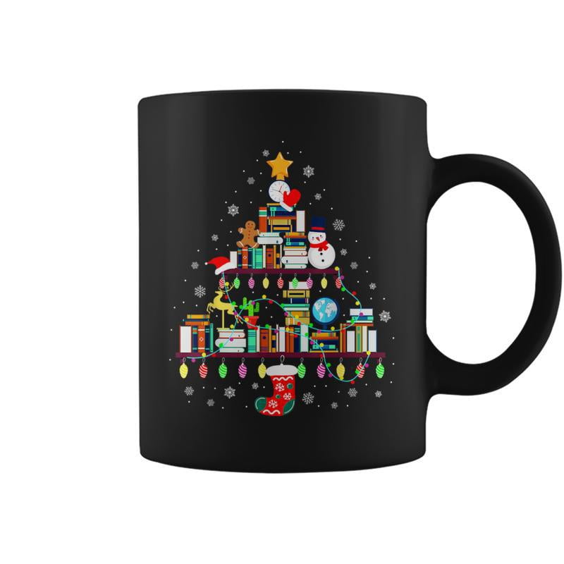 Christmas Tree Shape Lights Books Teacher Christmas Coffee Mugs ...