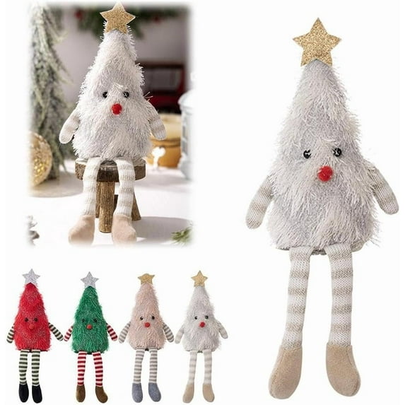 Christmas Tree Shaped Cute Plush Doll Ornament - Long Legs Christmas ...