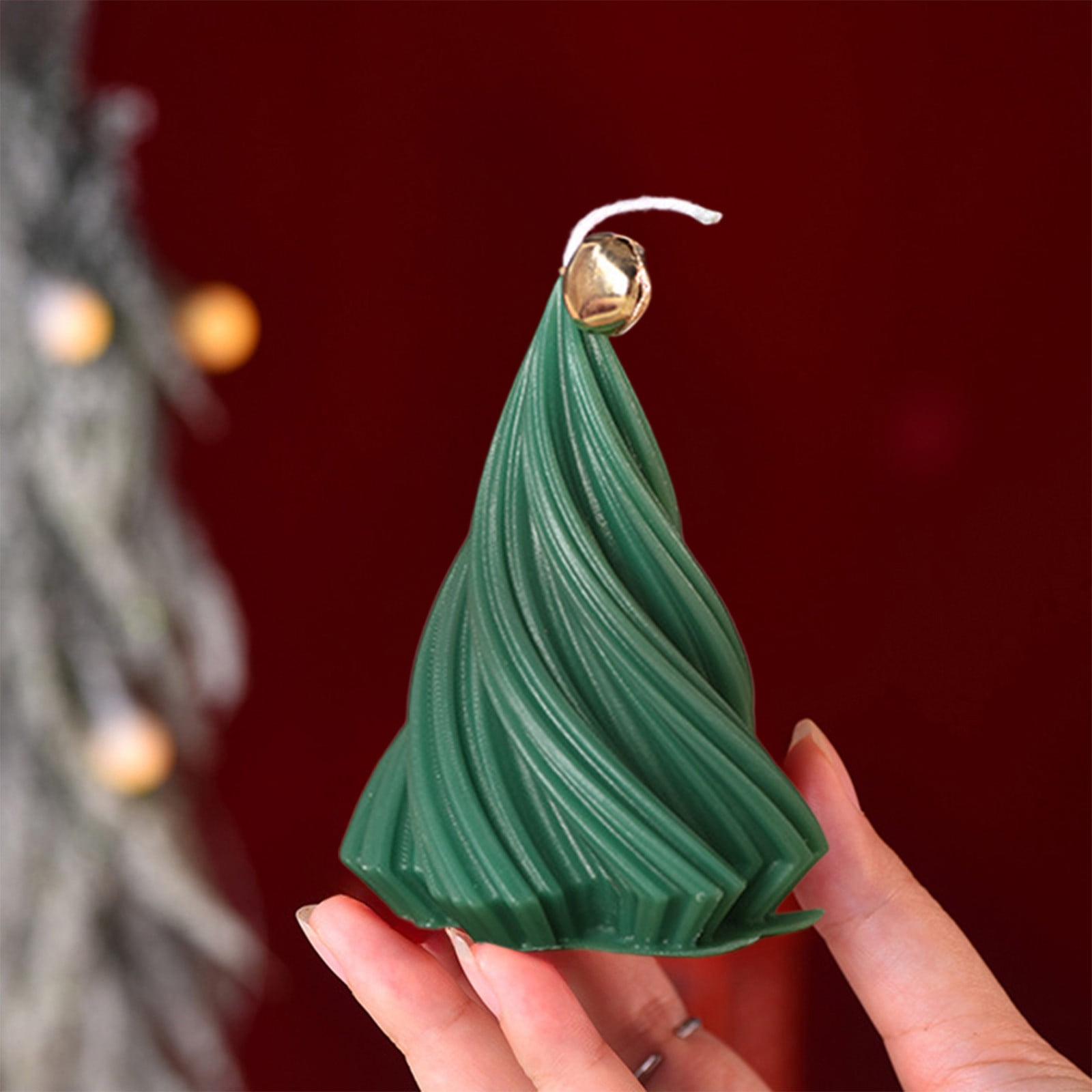 Christmas Tree Shaped Scented Candle 2.83in Soy Wax Decorative Candle ...