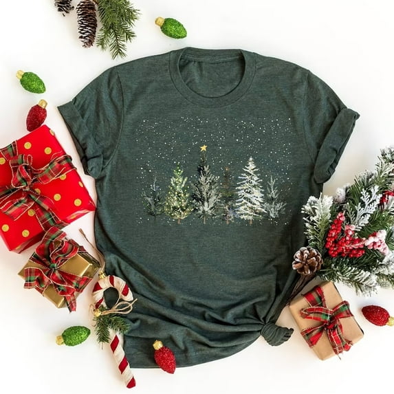 Christmas Tree Shirt, Merry Christmas, Cute Christmas Tree, Women ...
