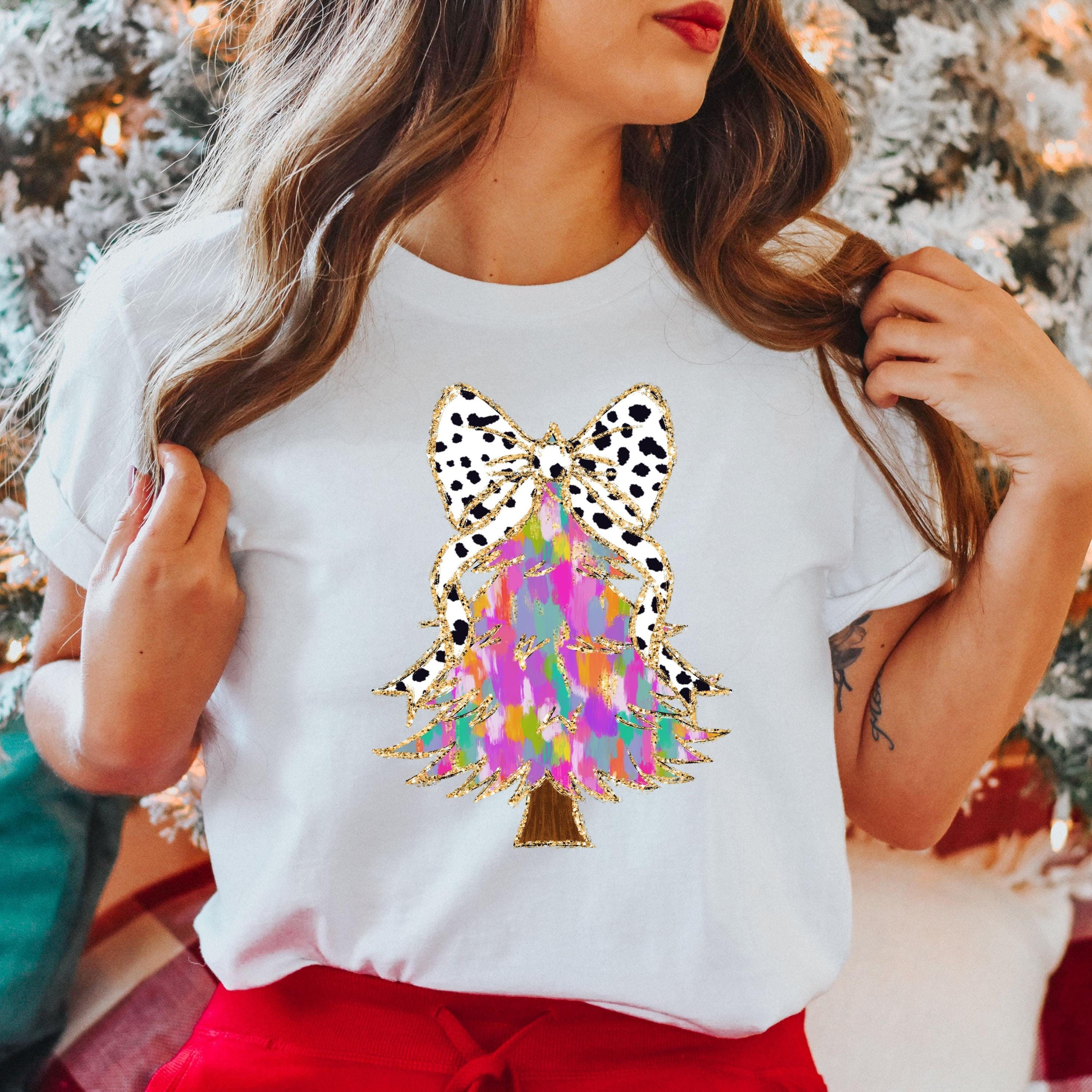 Christmas Tree Shirt, Shirt For Women, Leopard Christmas Shirt, Merry ...