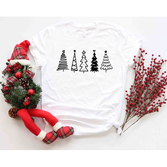 Christmas Tree Shirts, Plaid Christmas Tree Shirt, Christmas Tee, Cute ...