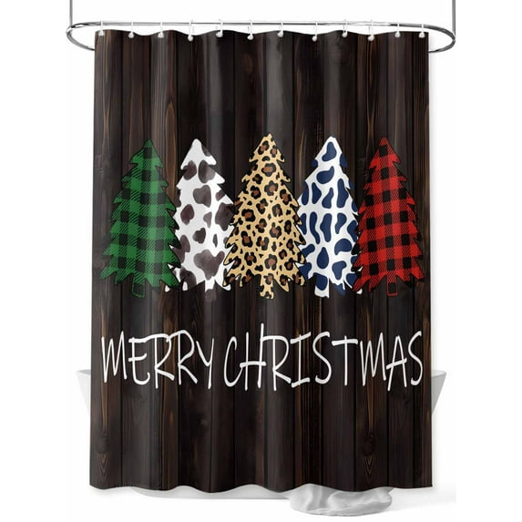 Christmas Tree Shower Curtain Set, Waterproof Shower Curtains for ...